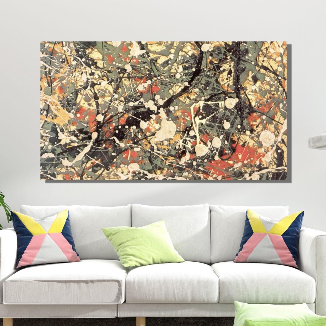 Jackson Pollock Ready to Hang Canvas Wall Art, Abstract Canvas Wall ...