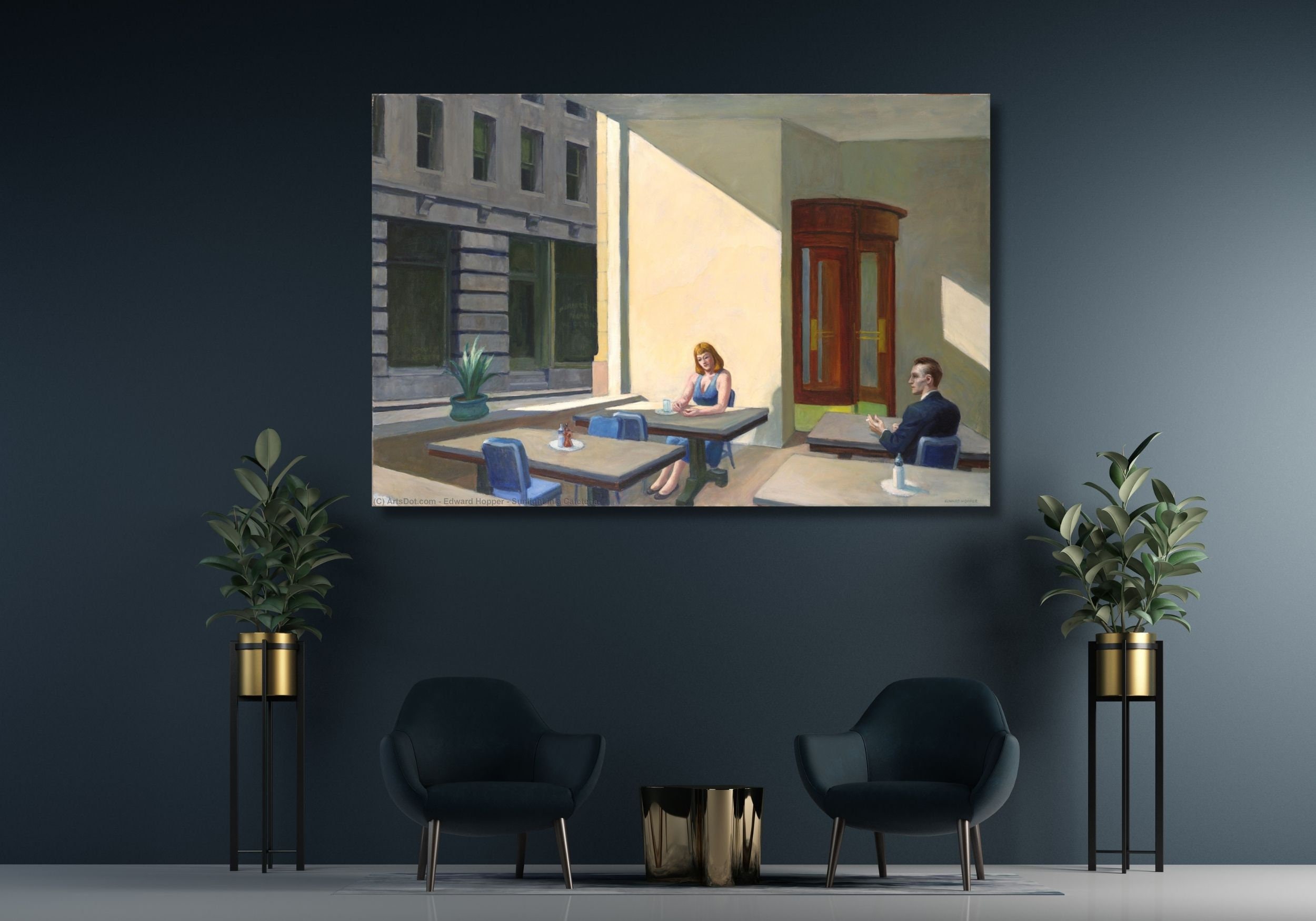 Edward Hopper Sunlight in a Cafeteria 1938, Modern Wall Art, Hopper ...