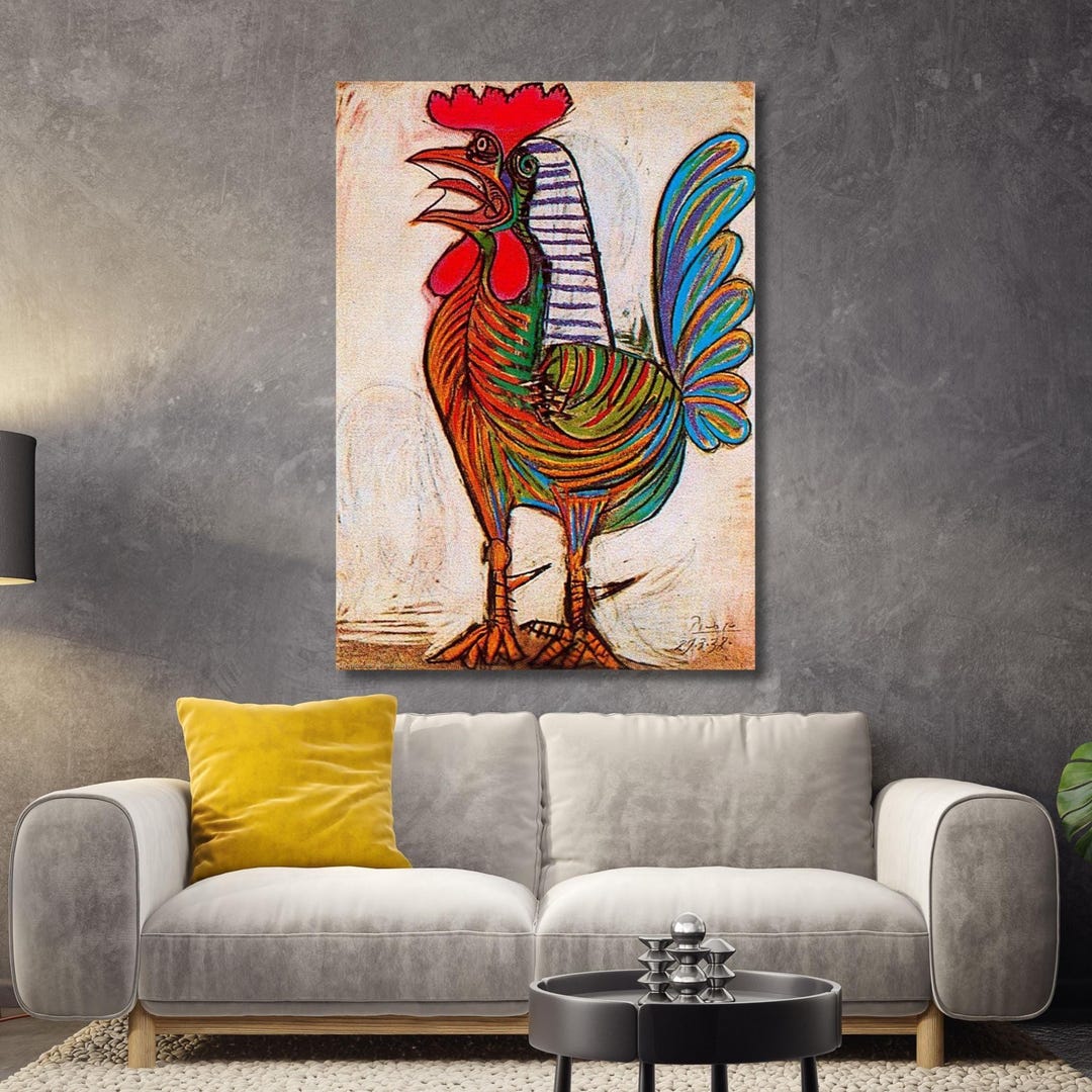 Pablo Picasso Rooster Ready to Hang Canvas Wall Art,picasso Canvas ...