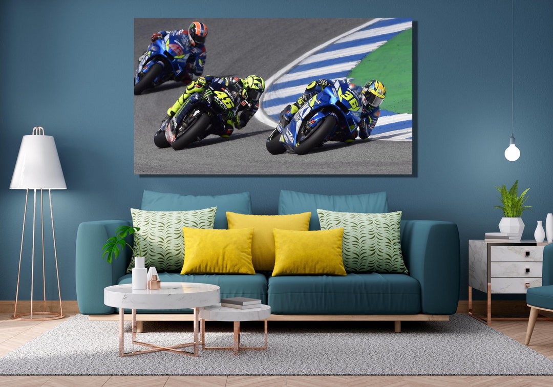 Moto GP Canvas, Valentino Rossi Poster, Motogp Canvas Wall Art, Man ...