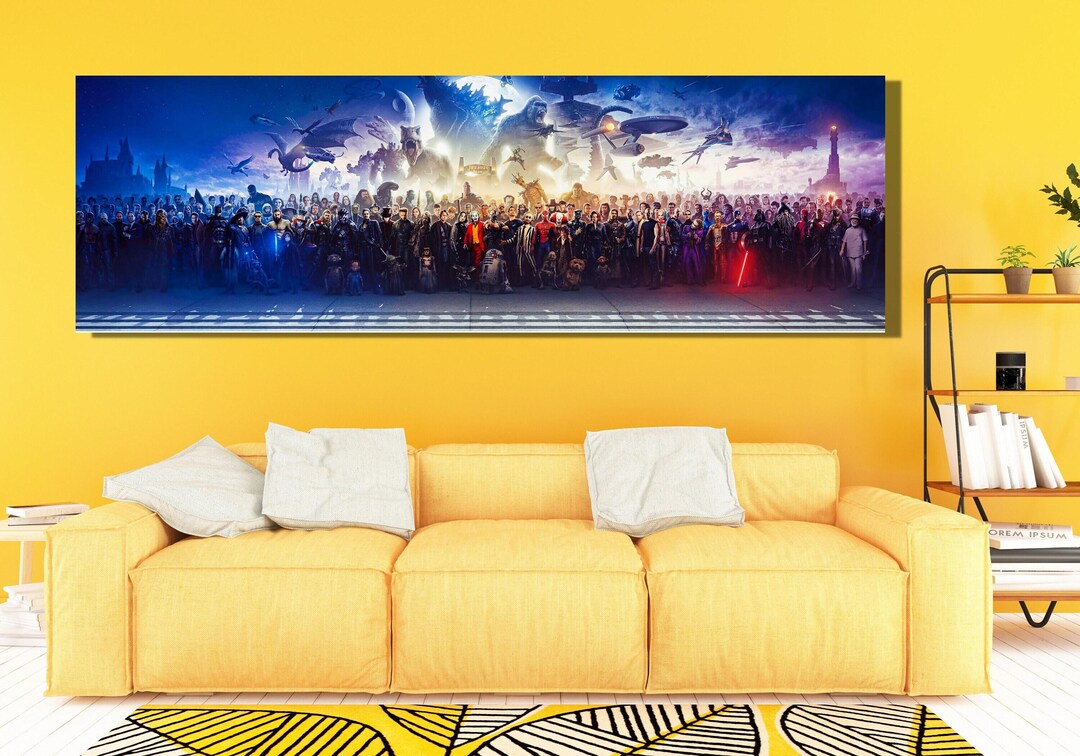 150 Movie Characters Canvas, Blockbuster Fine Art Panorama Print ...