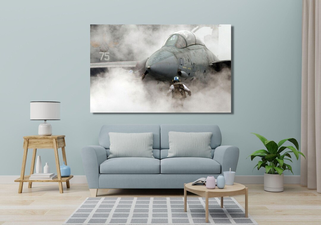 Tomcat Fighter Jet Print, F14 Jet Canvas Wall Art Design, Print Decor ...