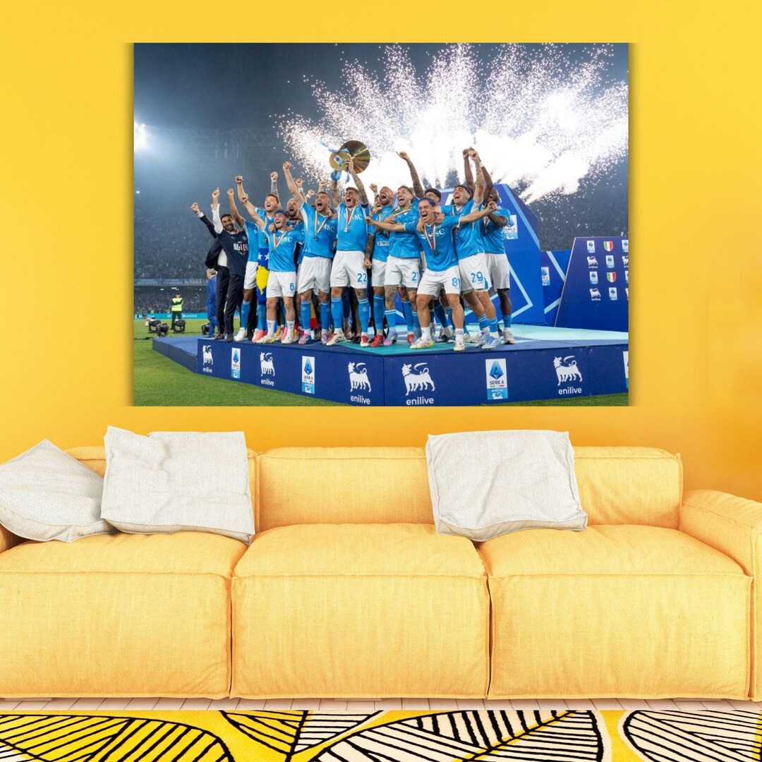 2025 SSC Napoli Poster,serie A Champion Ready to Hang Canvas Wall Art ...