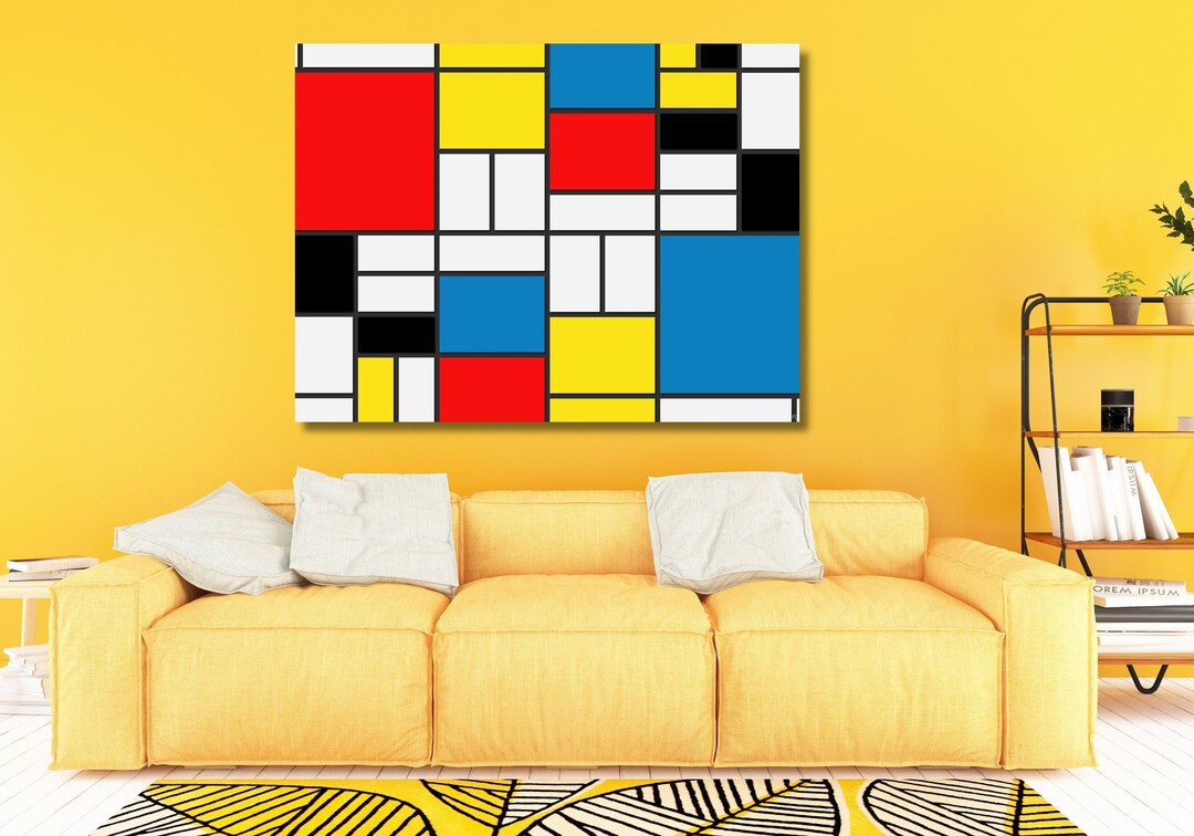 Piet Mondrian Artwork Canvas, Mondrian Composition Canvas Print, Contemporary Art, Famous ...