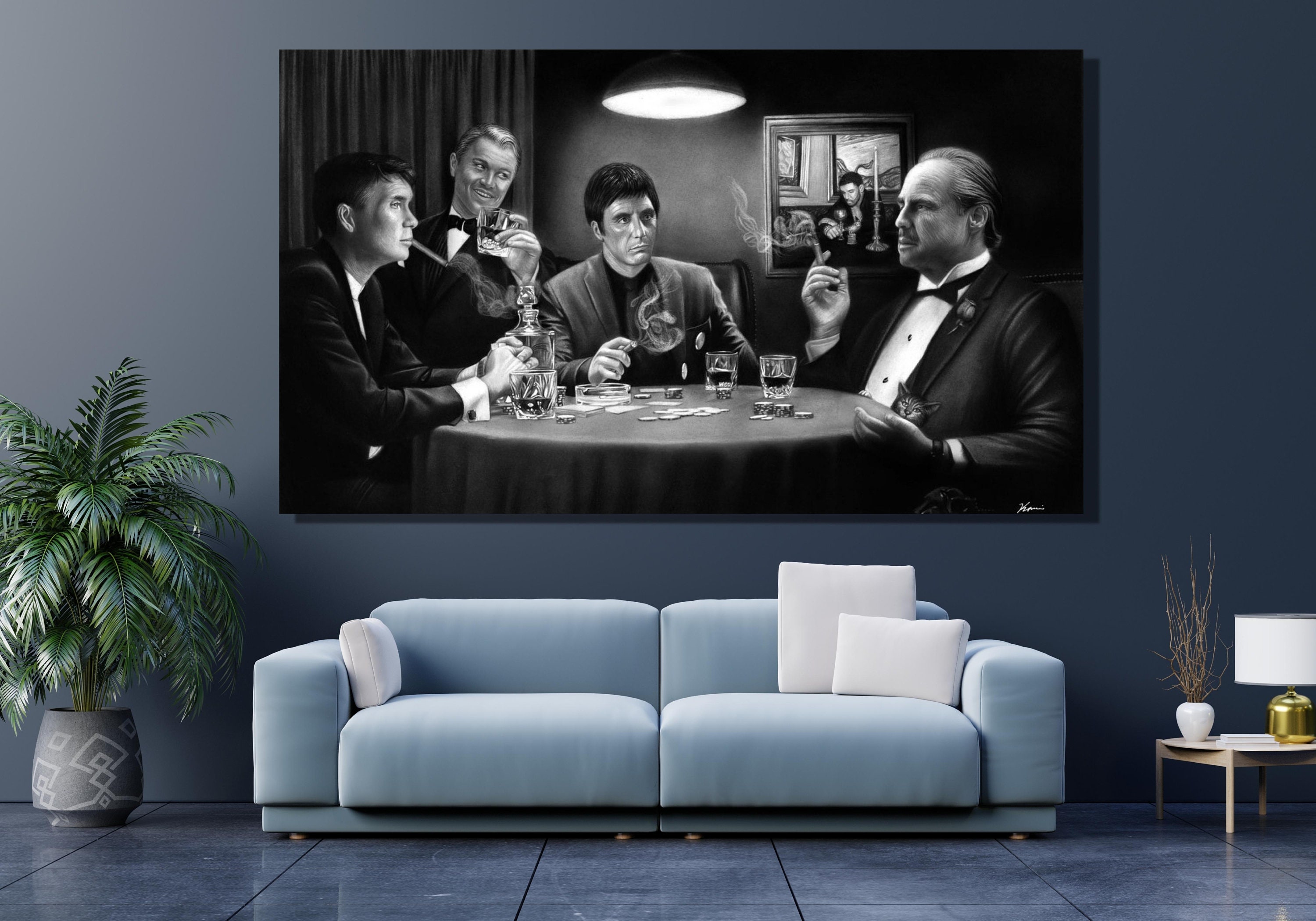 Legend Gangsters Playing Poker Poster,famous Gangster Canvas,the ...