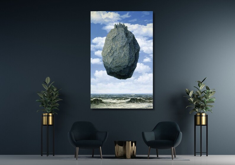 Rene Magritte Castle in the Pyrenees Canvas, Rene Magritte, Rene ...