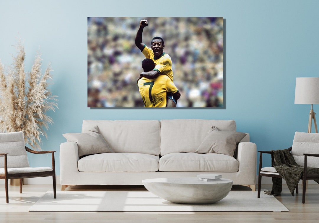 Pele Canvas Wall Art, Football Poster, Pele Poster, Brazil Football ...
