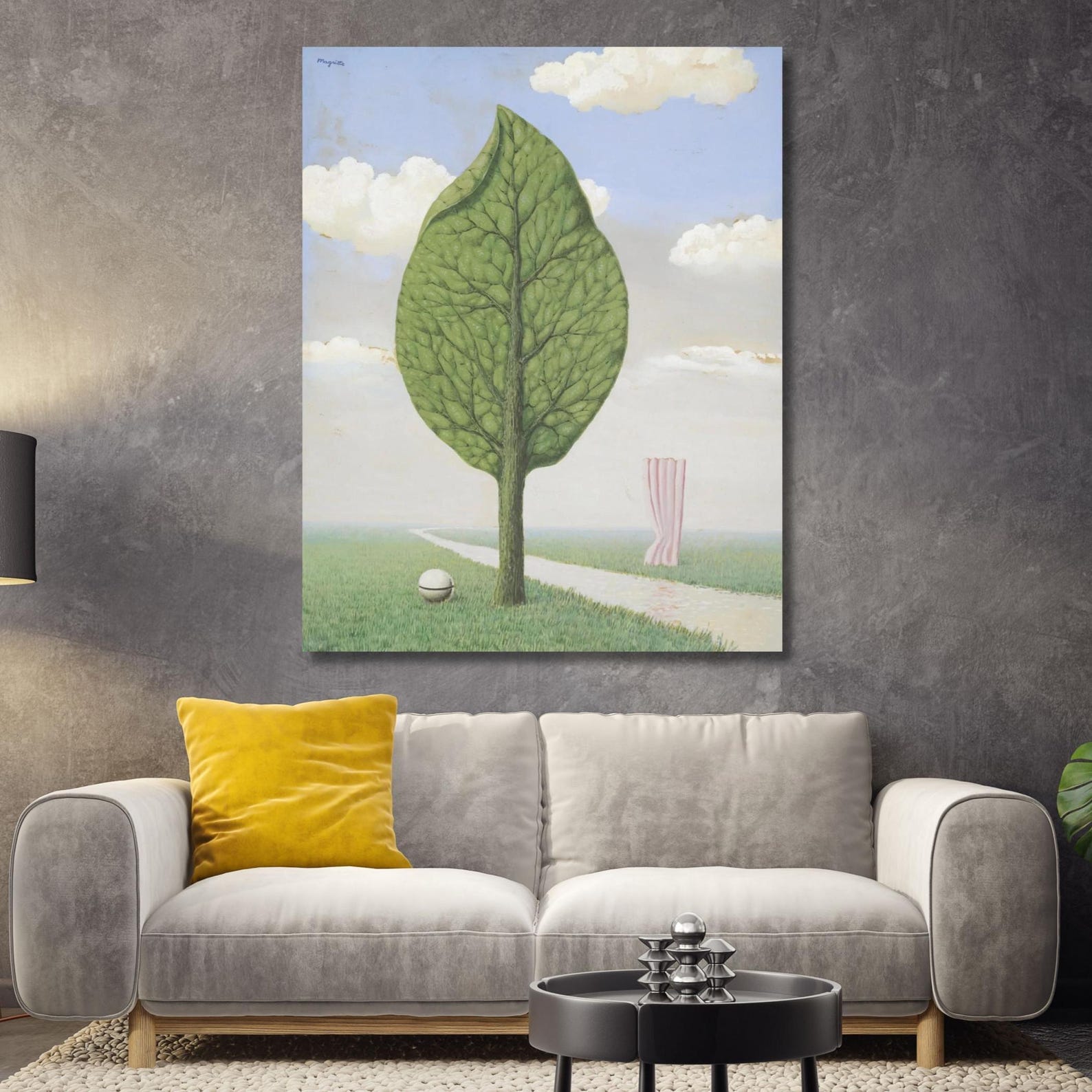 Leaf Tree by Rene Magritte Print Canvas,rené Magritte Canvas Wall Art ...
