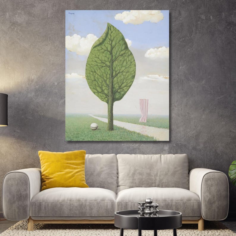 Leaf Tree by Rene Magritte Print Canvas,rené Magritte Canvas Wall Art ...