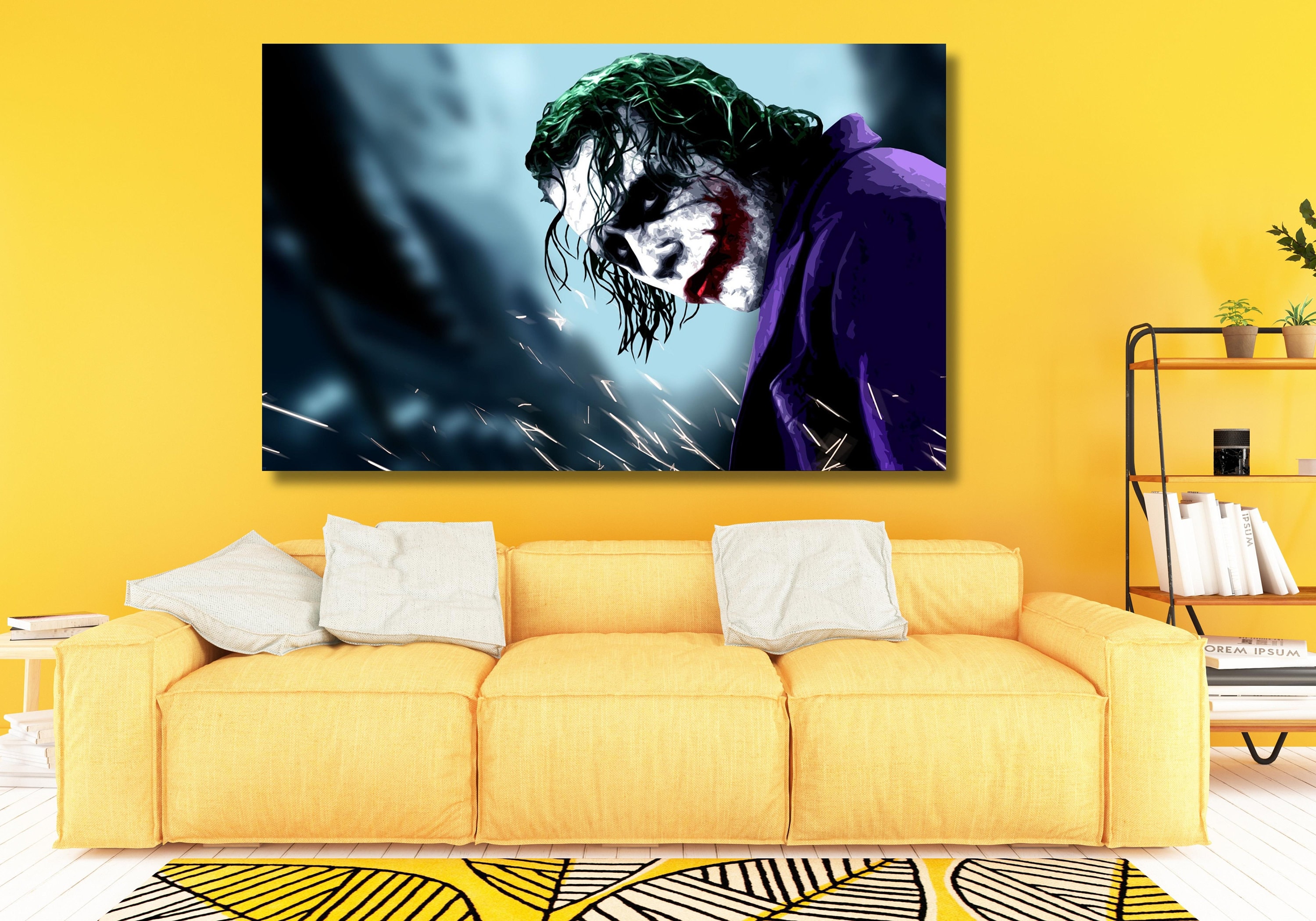 Joker Dark Knight Poster,joker Canvas Wall Art,joker Painting Extra ...