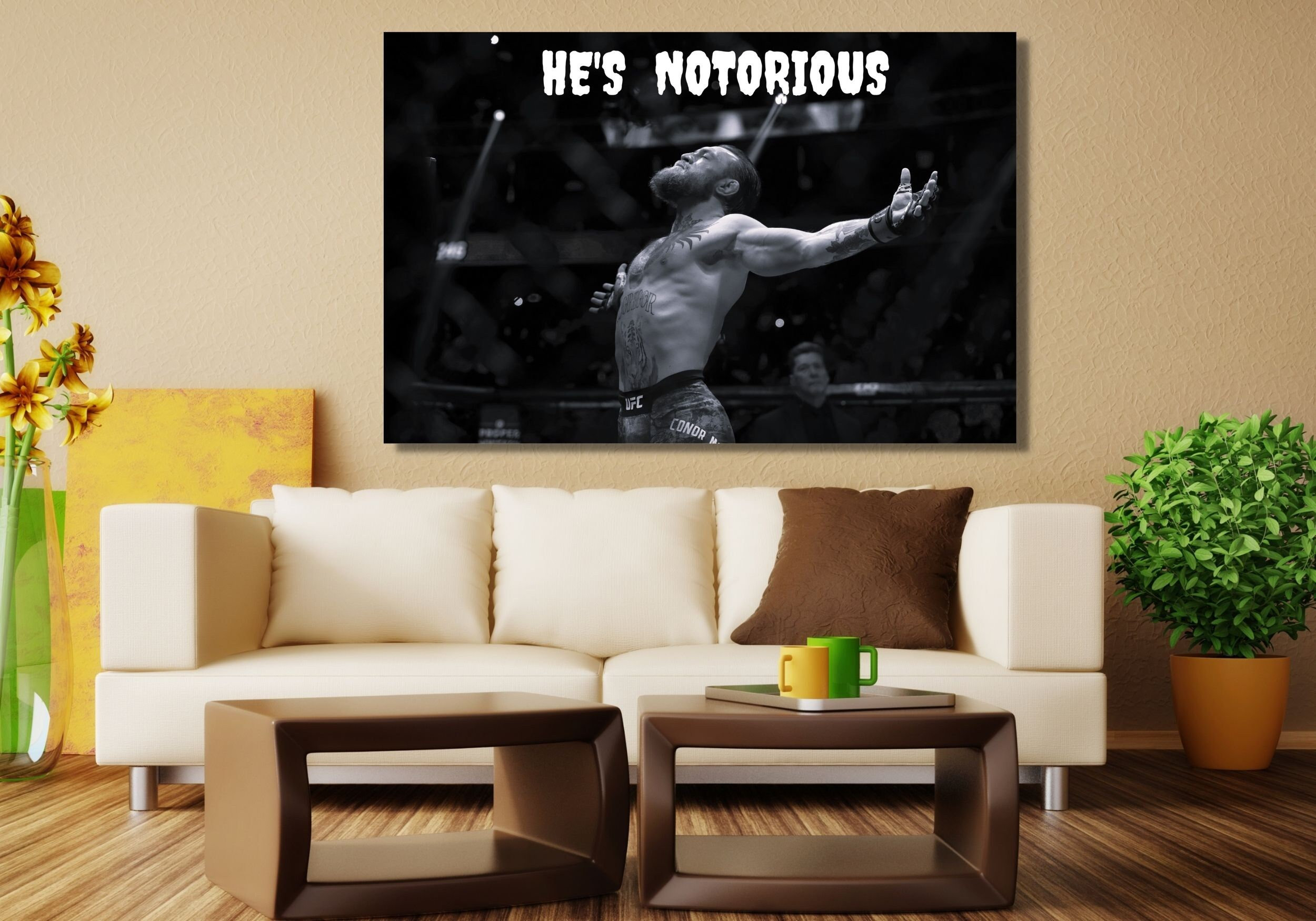 Conor Mcgregor HE'S NOTORIOUS Poster,ufc MMA Wall Decor, Sports Art ...