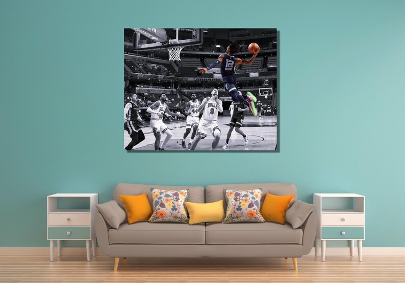 Ja Morant Dunk Poster, Ja Morant Dunk Canvas Poster, Dunk Print Art ...
