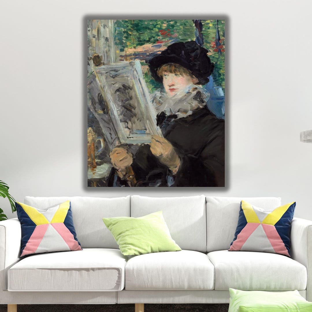 Edouard Manet Woman Reading Art Ready to Hangcanvas Print, Edouard ...
