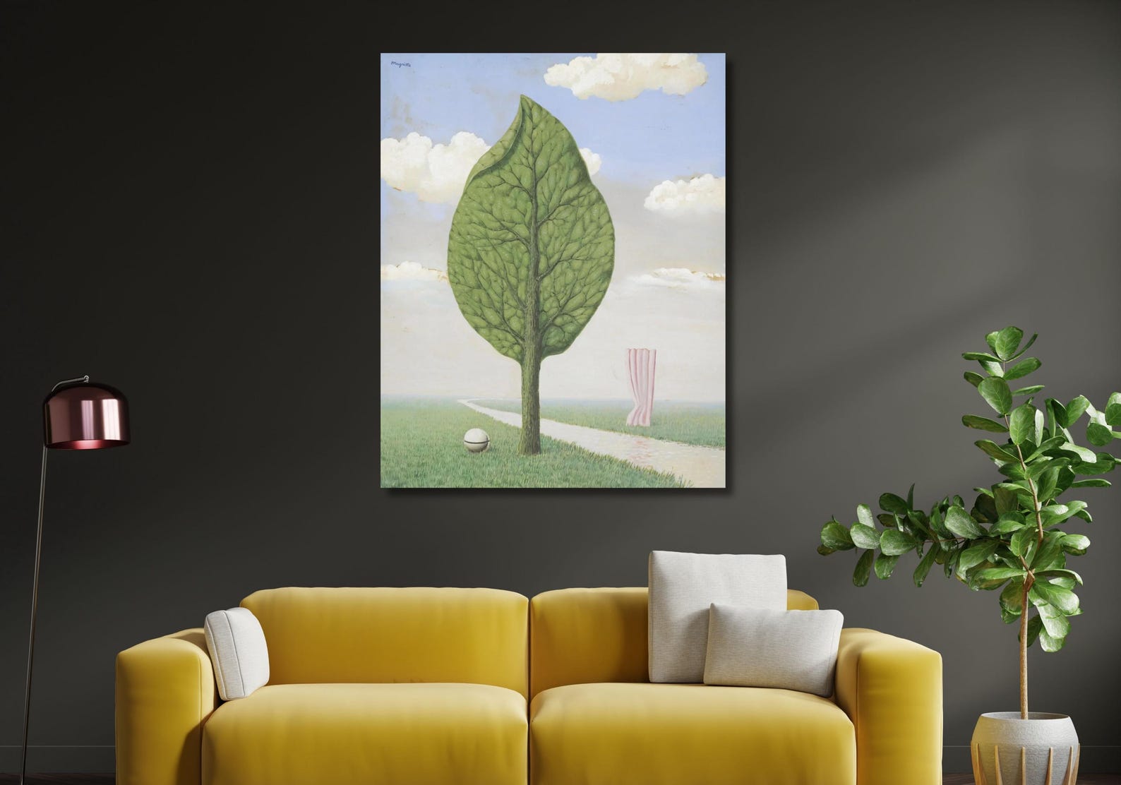 Leaf Tree by Rene Magritte Print Canvas,rené Magritte Canvas Wall Art ...
