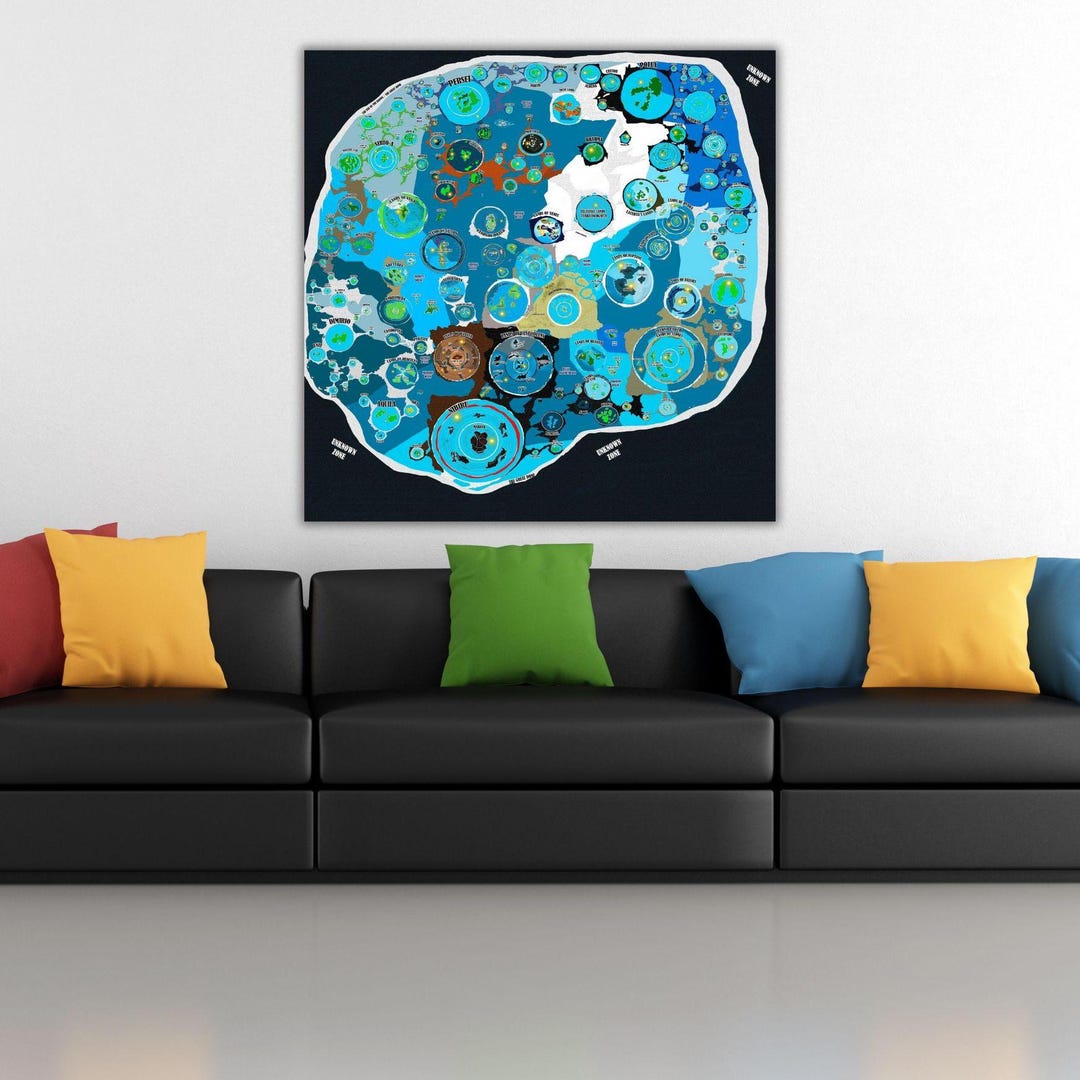 TERRA INFINITA MAP Ready to Hang Wall Art, Terra Infinita Poster Print ...