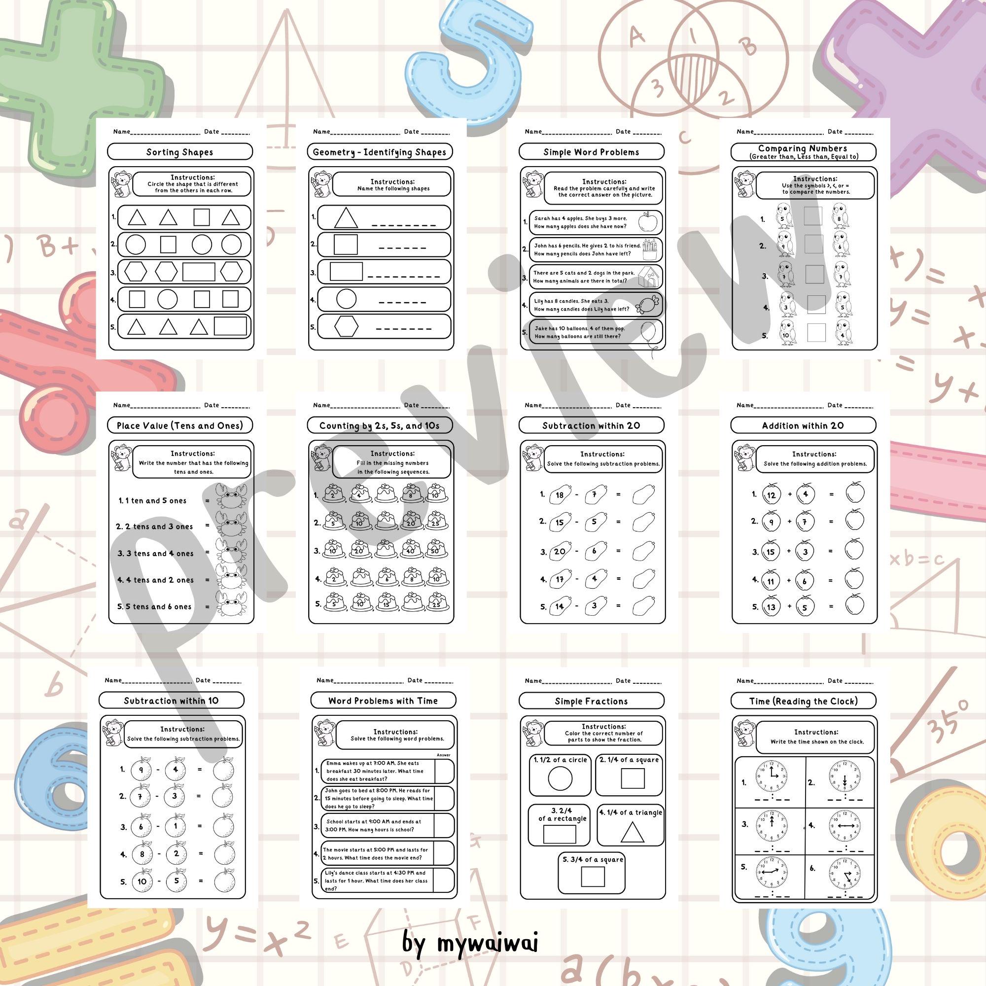 Complete Grade 1 Math Worksheets: Comprehensive Curriculum Coverage ...