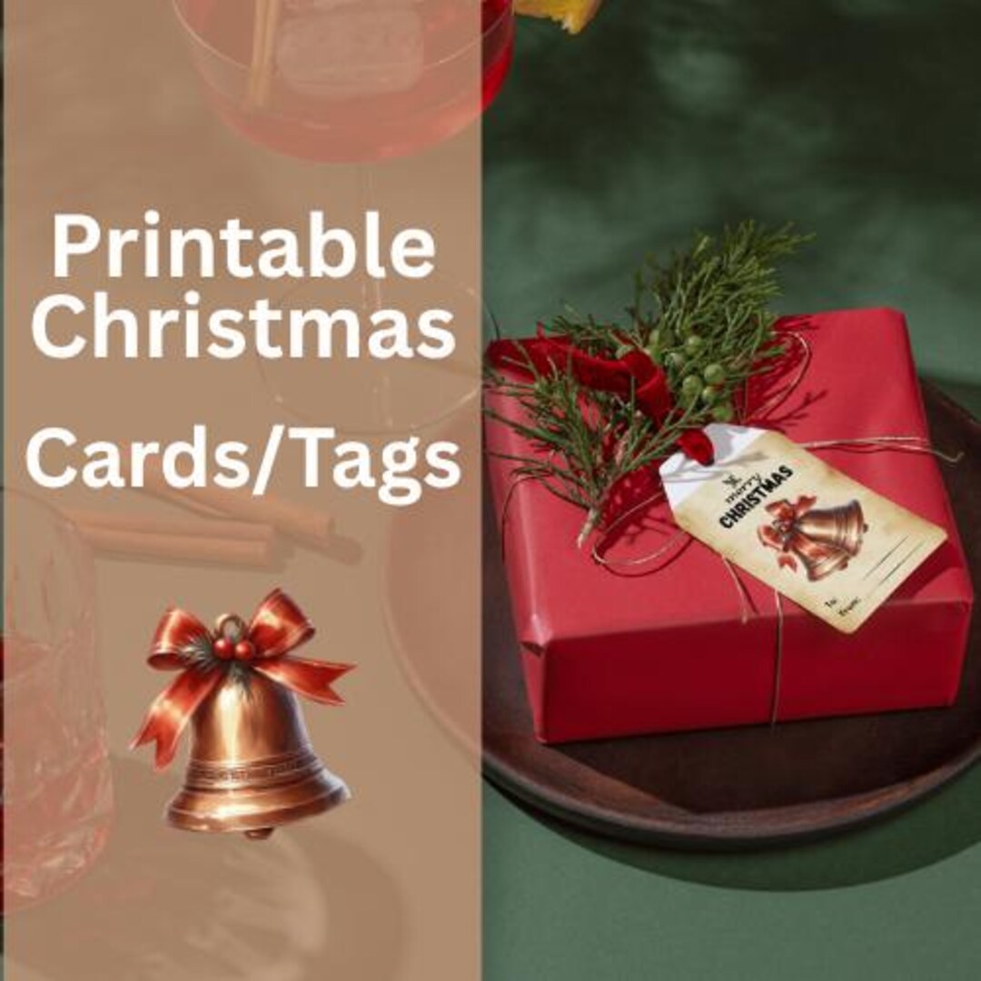 Printable Christmas Gift Tags | Holiday Card Label Set (PDF) - Etsy