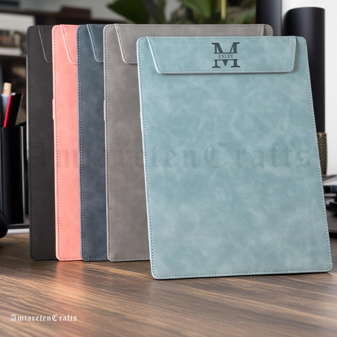 Personalized Folder Board, Custom Engraved Leather Folder, Notepad ...