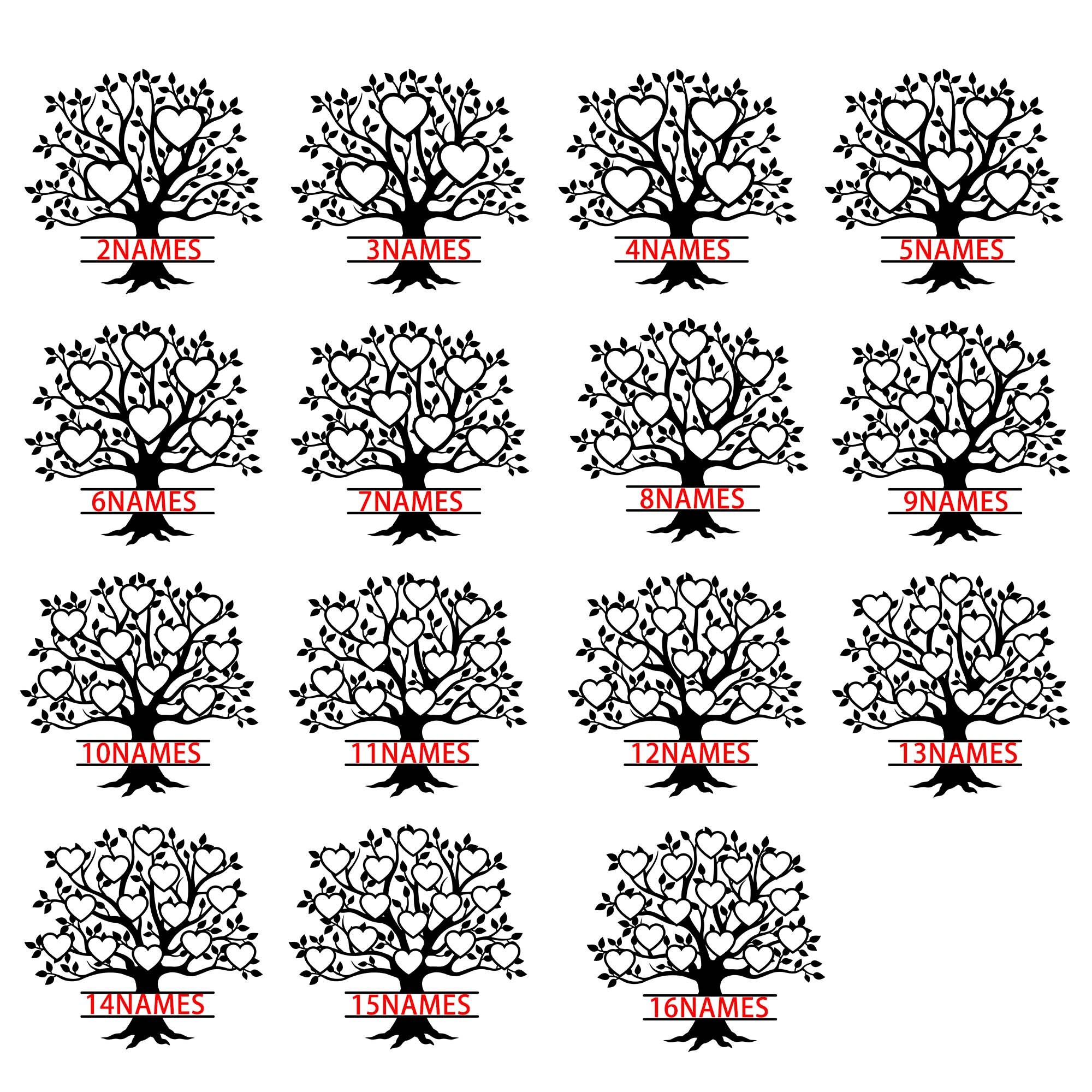 Personalized Names Family Tree Acrylic Night Lightfamily Tree LED Lamp ...