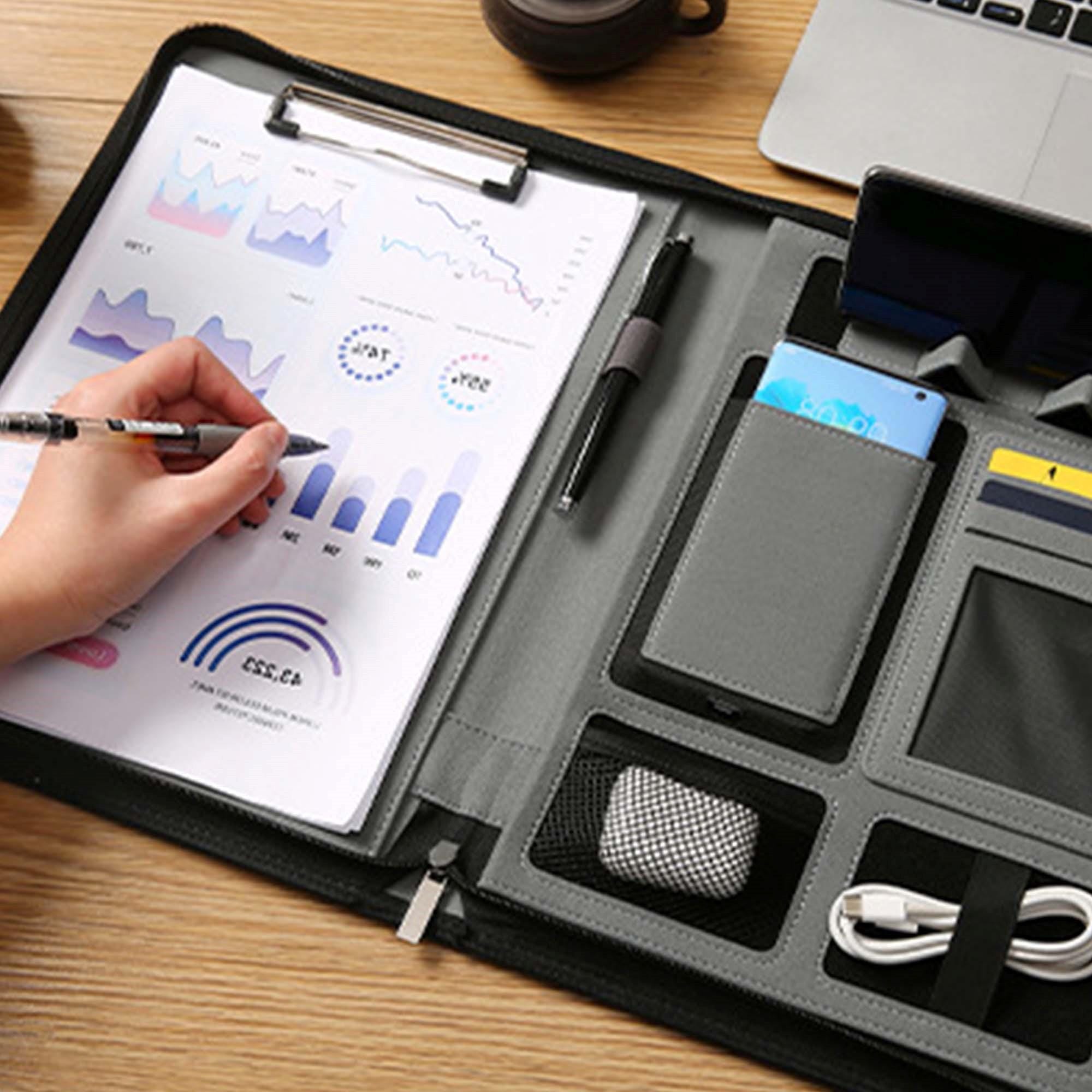 Personalized Engraved Leather A4 Folder, Document Organizer for Work ...