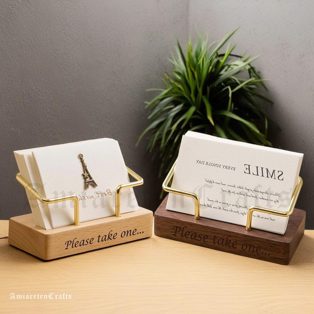 Personalized Engraved Base Business Card Holder, Countertop Business ...