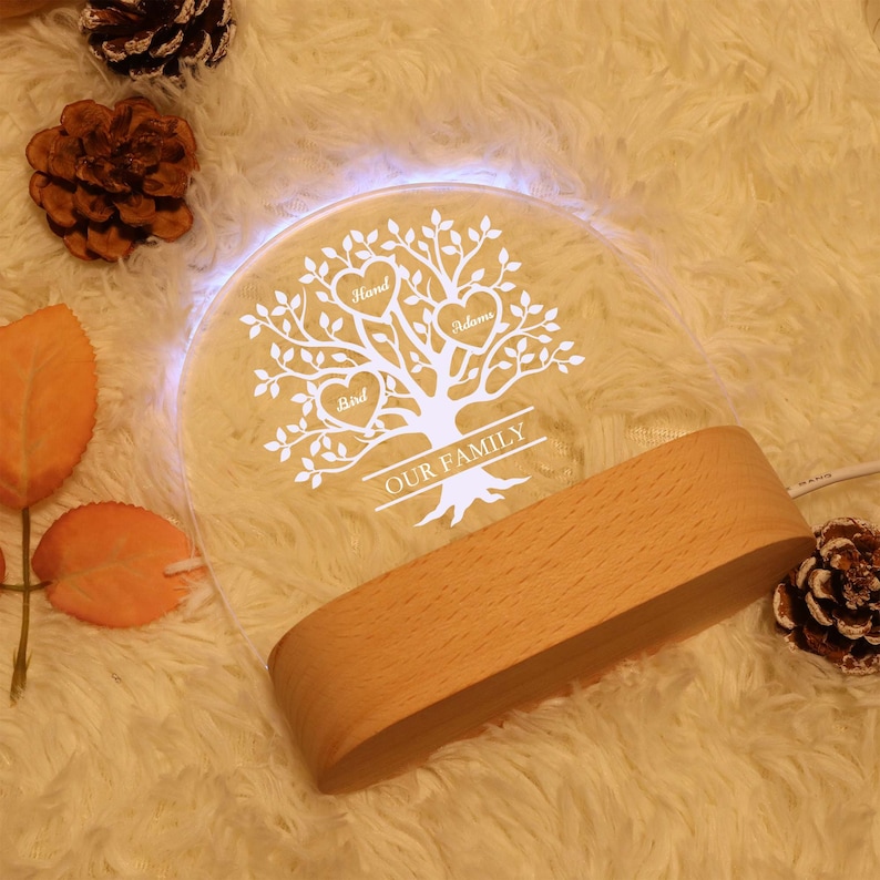 Customized Family Tree Led Night Light, USB Interface Light, Family ...