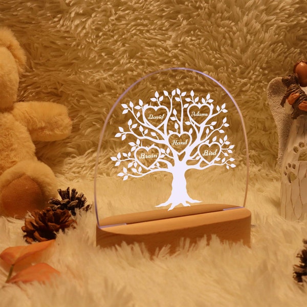 Wood Family Tree Led - Etsy UK