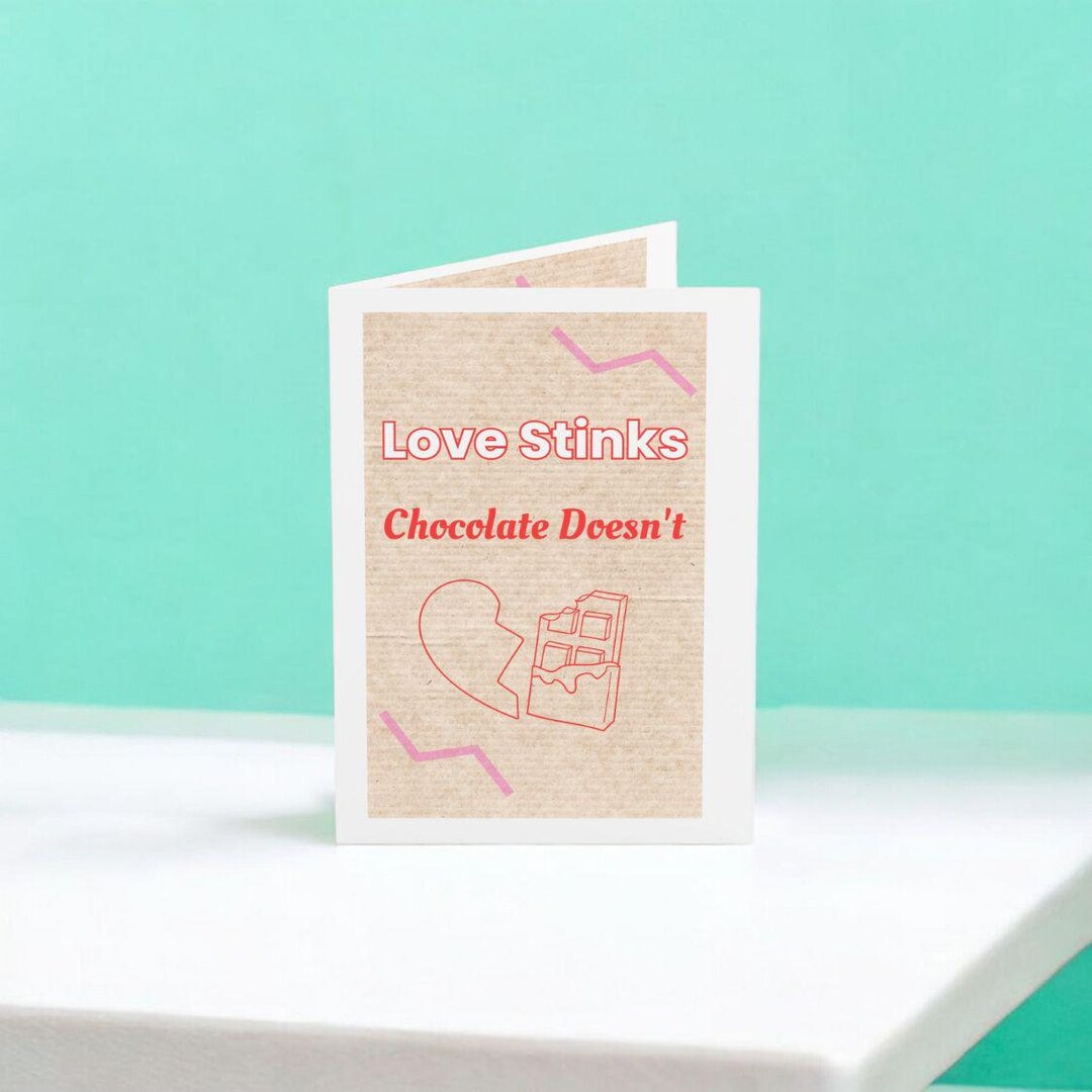 Funny Valentine's Day Card Anti Valentine's Card Love Stinks Blank Card ...