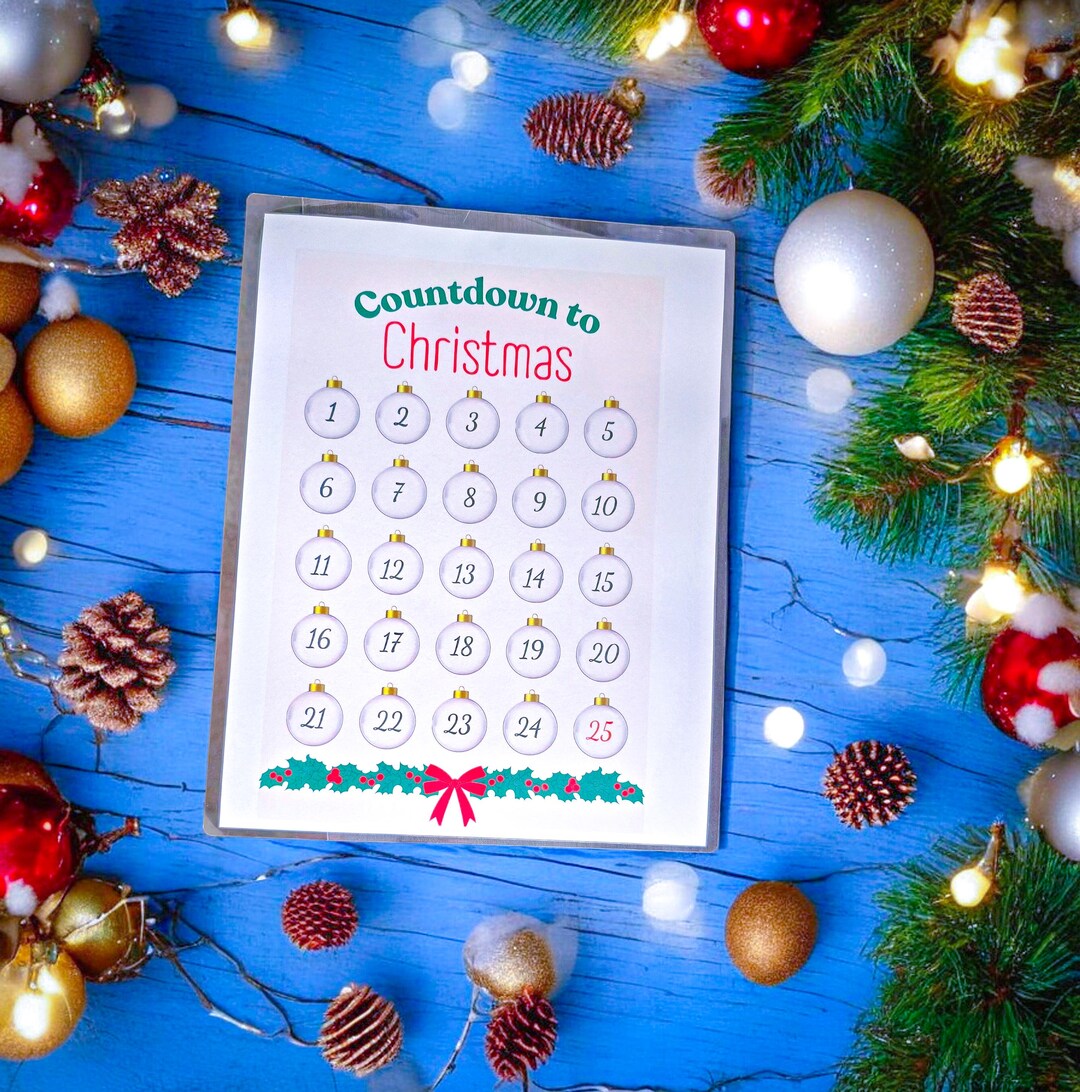 25-day Christmas Countdown & Coloring Pages Bundle Laminated, Reusable ...