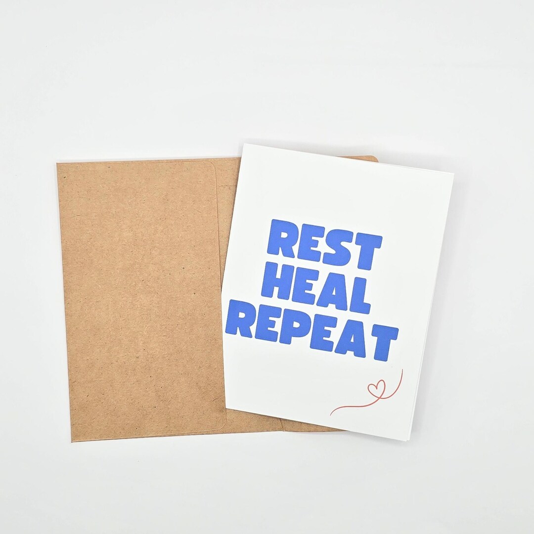 Encouraging Get Well Card Small Healing Greeting Card Kraft Envelope ...