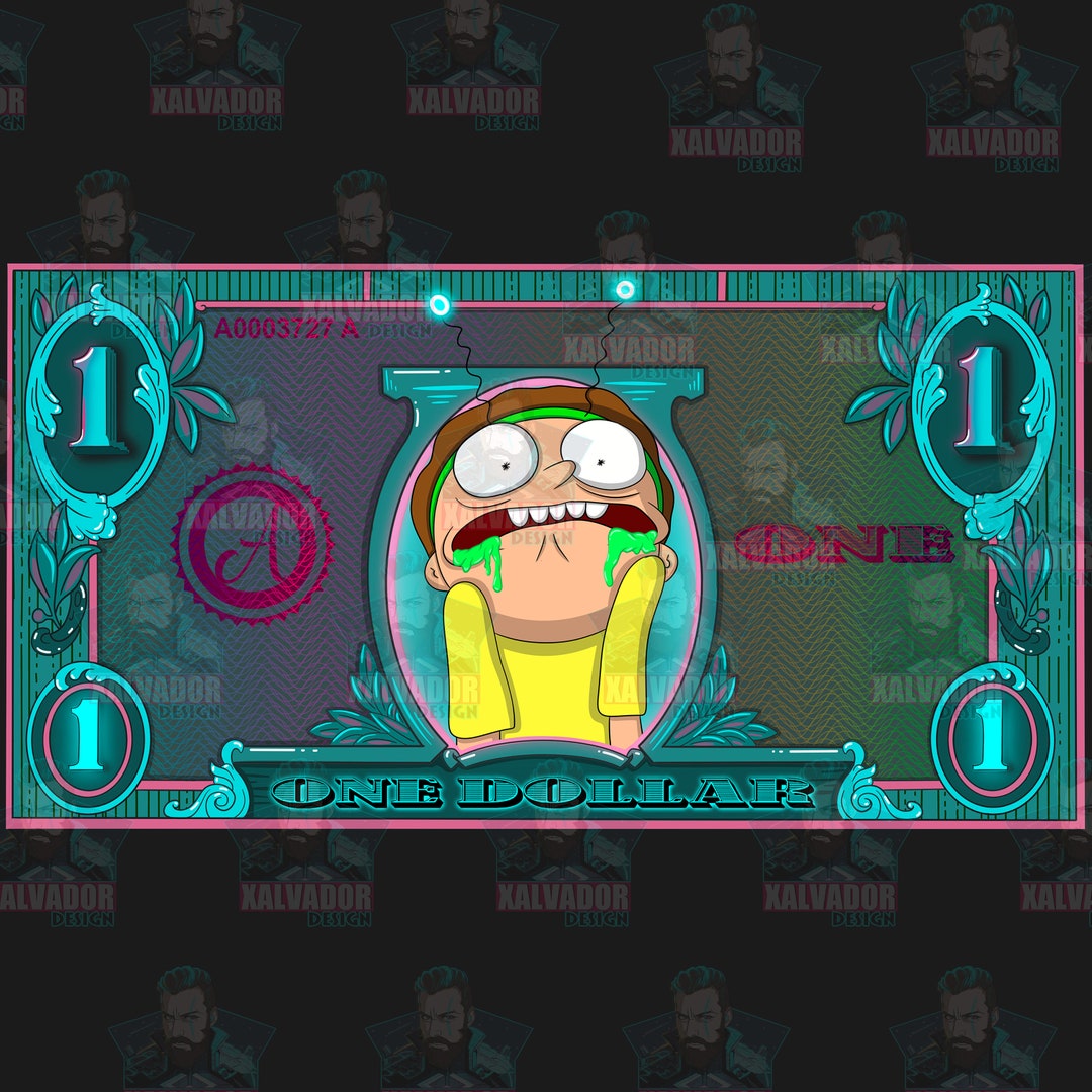 Money Dollar Morty Png, Money One Dollar, 300dpi, Download, Dtf ...