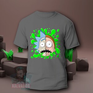 Rick y Morty Half Face, Sublimación, Calcomanía imprimible, Pegatina ...