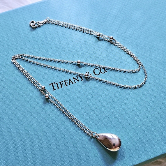 Vintage Tiffany Co. Elsa Peretti Teardrop Silver Long Bead Necklace 23.5 Etsy