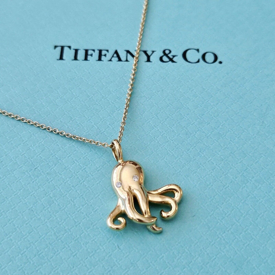 EXTREMELY RARE Tiffany & Co. 18k Yellow Gold Diamond Octopus Charm ...