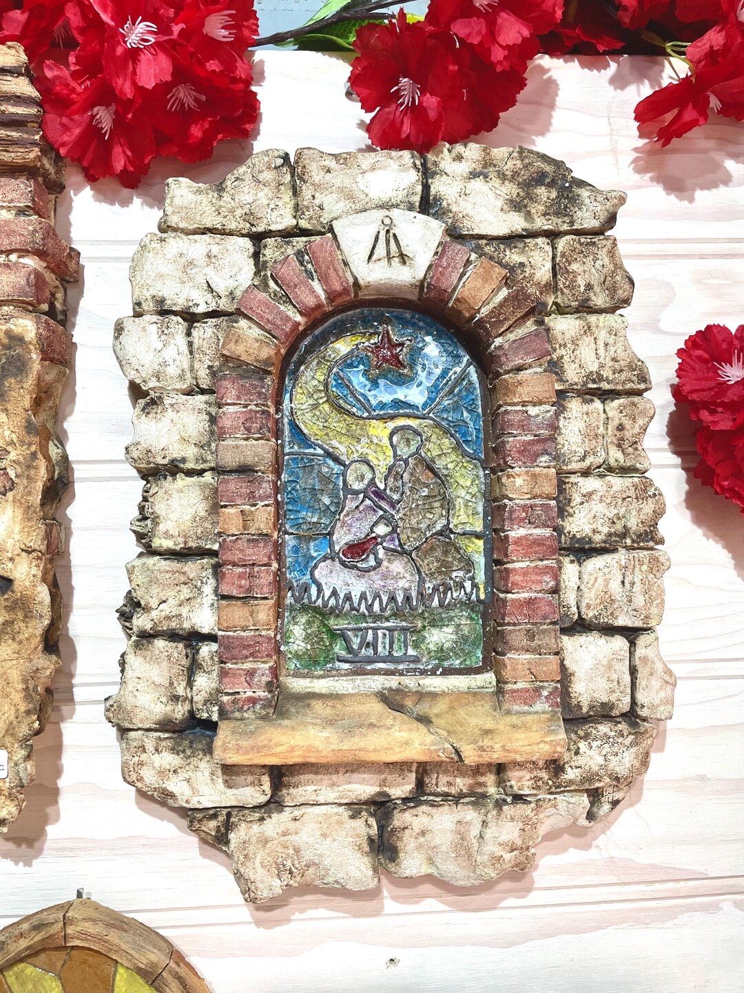 Stained Glass Portal Nativity Scene Ceramic Christmas or Alternative ...