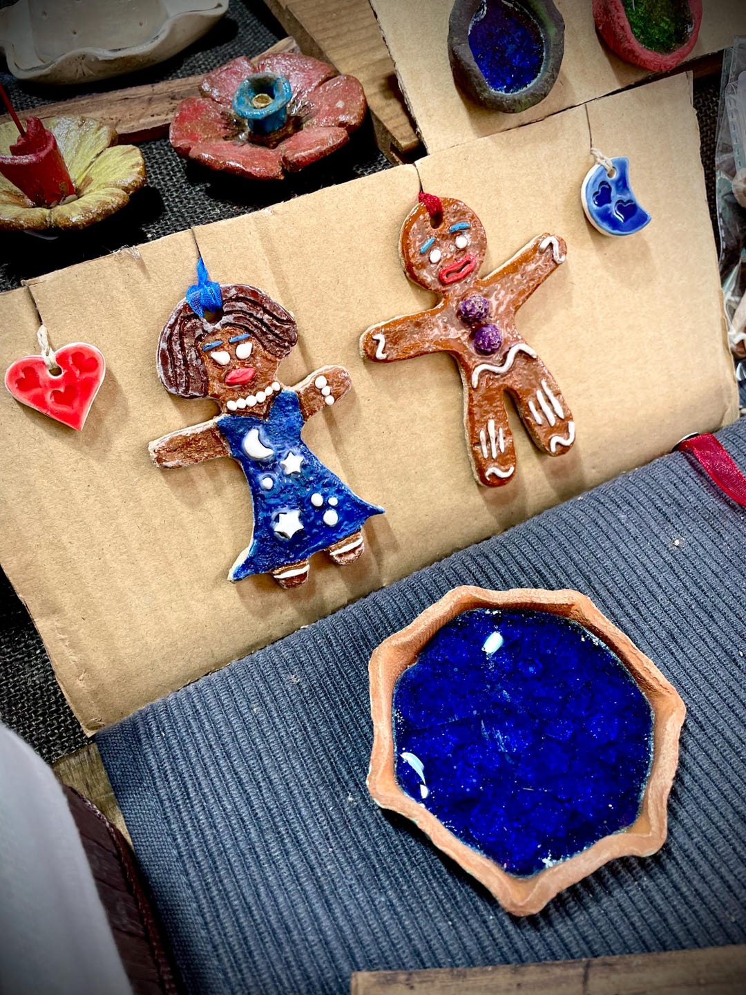 Gingerbread Cookie Gingerbread and His Girlfriend Ceramic Pendants ...