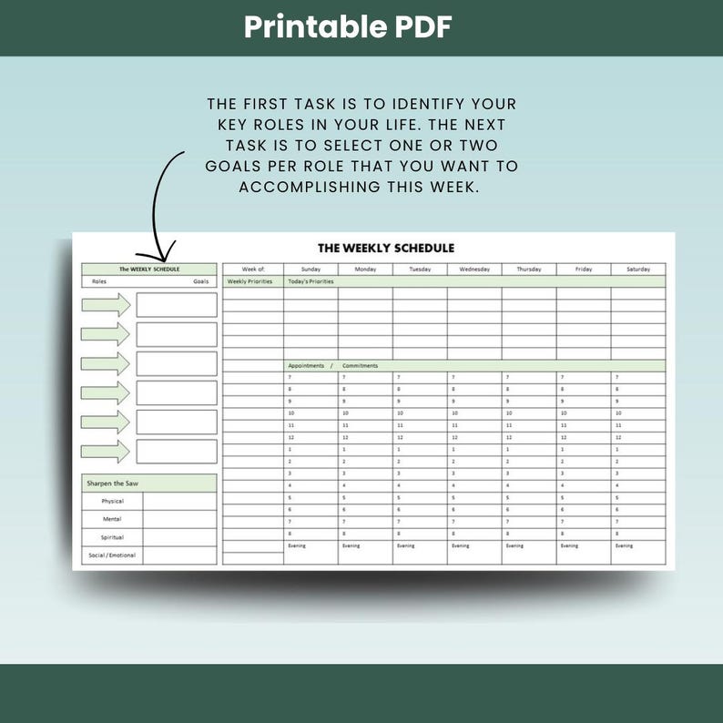 The Weekly Schedule - Stephen Covey - the 7 Habits of Highly Effective ...