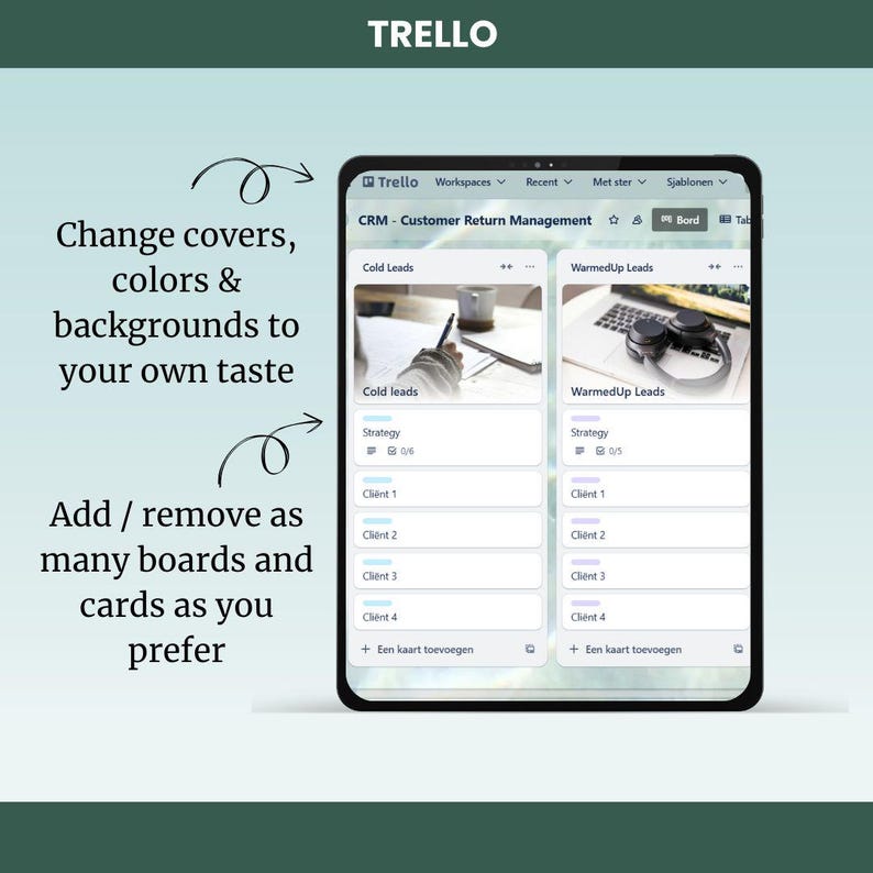 Trello Business Template Bundle: CRM, Content Calendar, Productivity ...