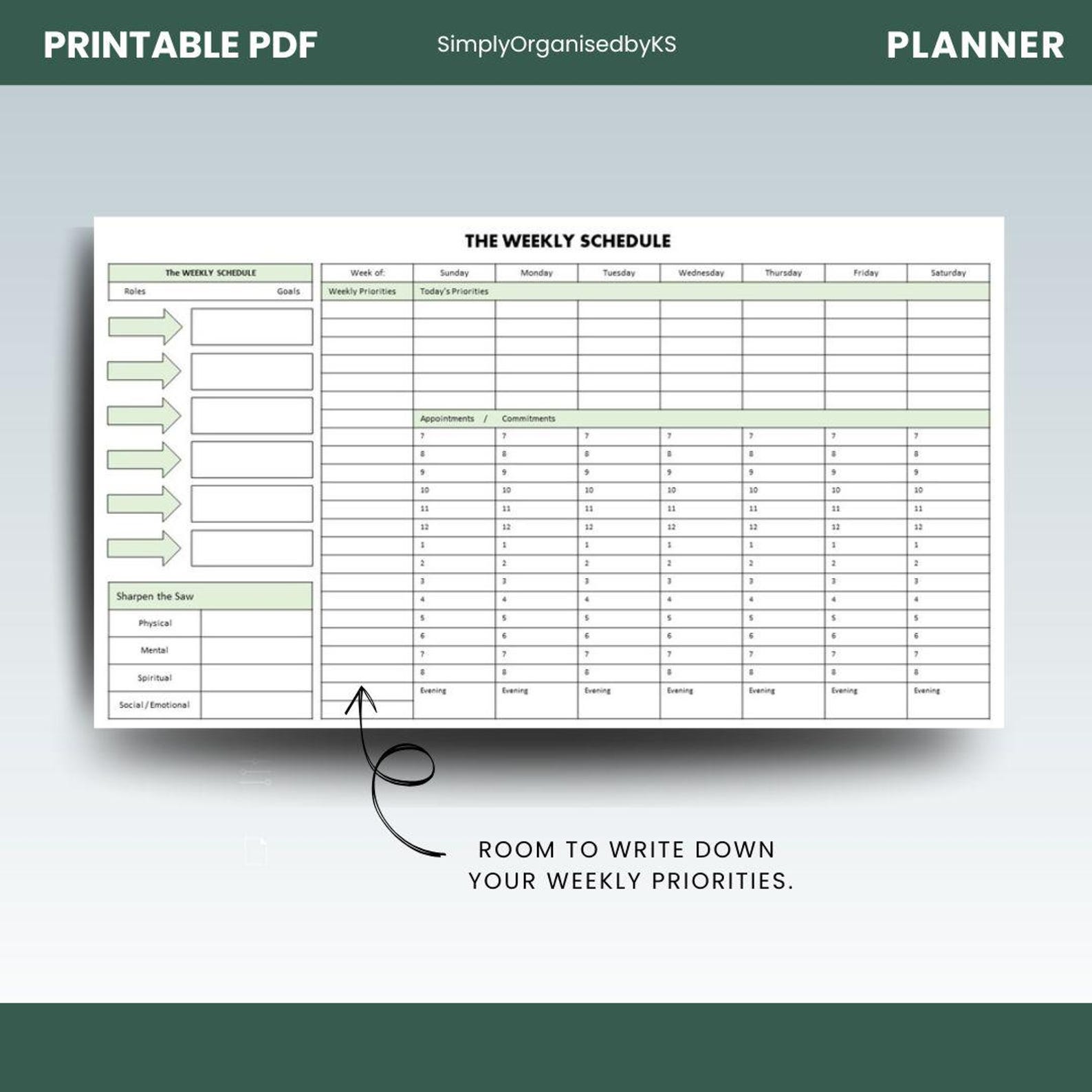 The Weekly Schedule - Stephen Covey - the 7 Habits of Highly Effective ...