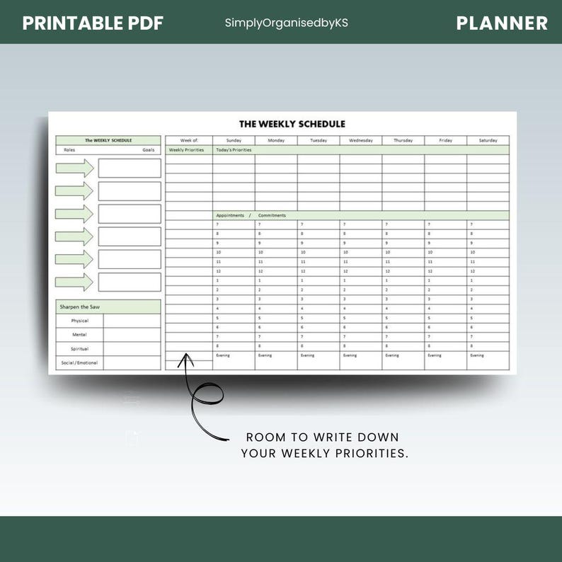 The Weekly Schedule - Stephen Covey - the 7 Habits of Highly Effective ...