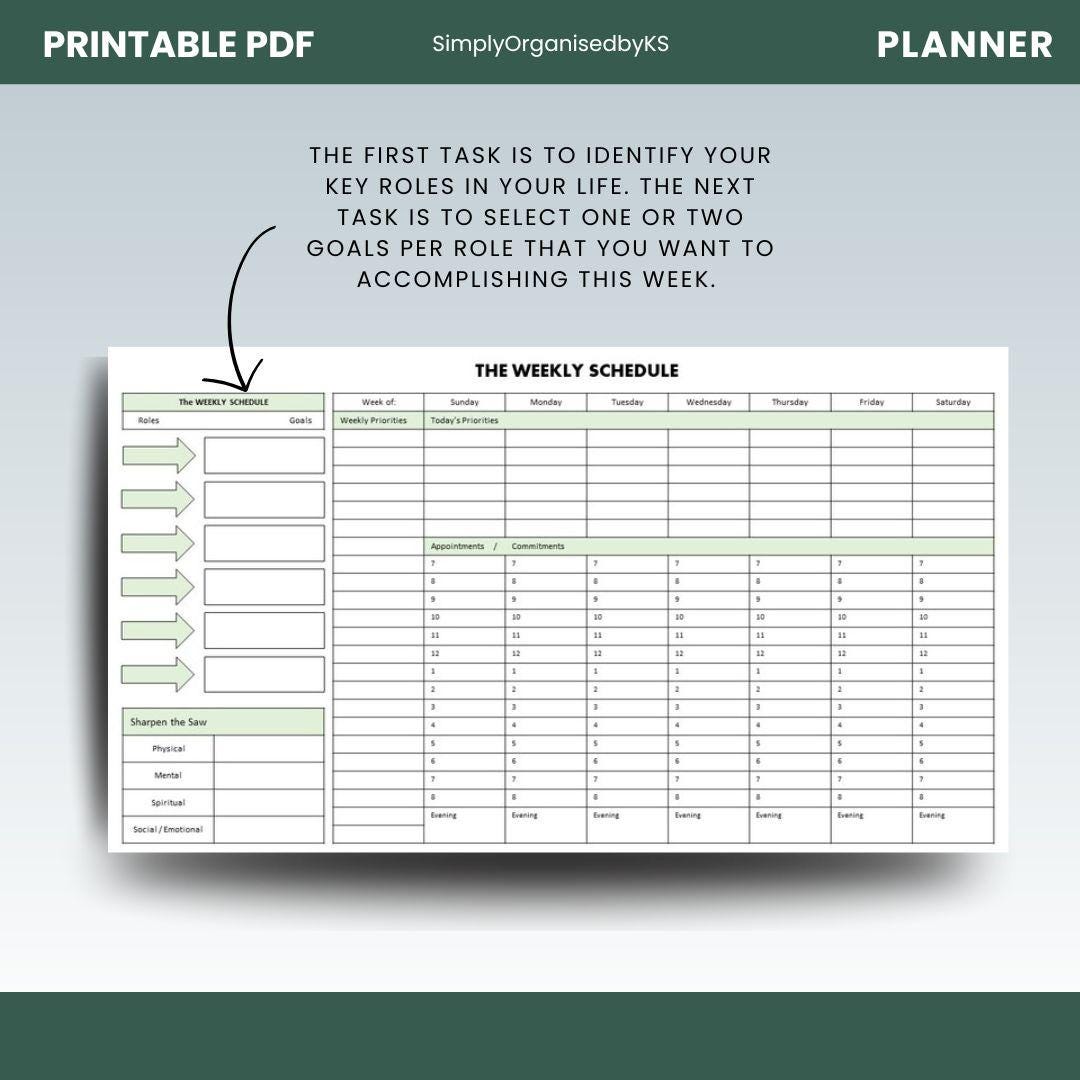 The Weekly Schedule - Stephen Covey - the 7 Habits of Highly Effective ...