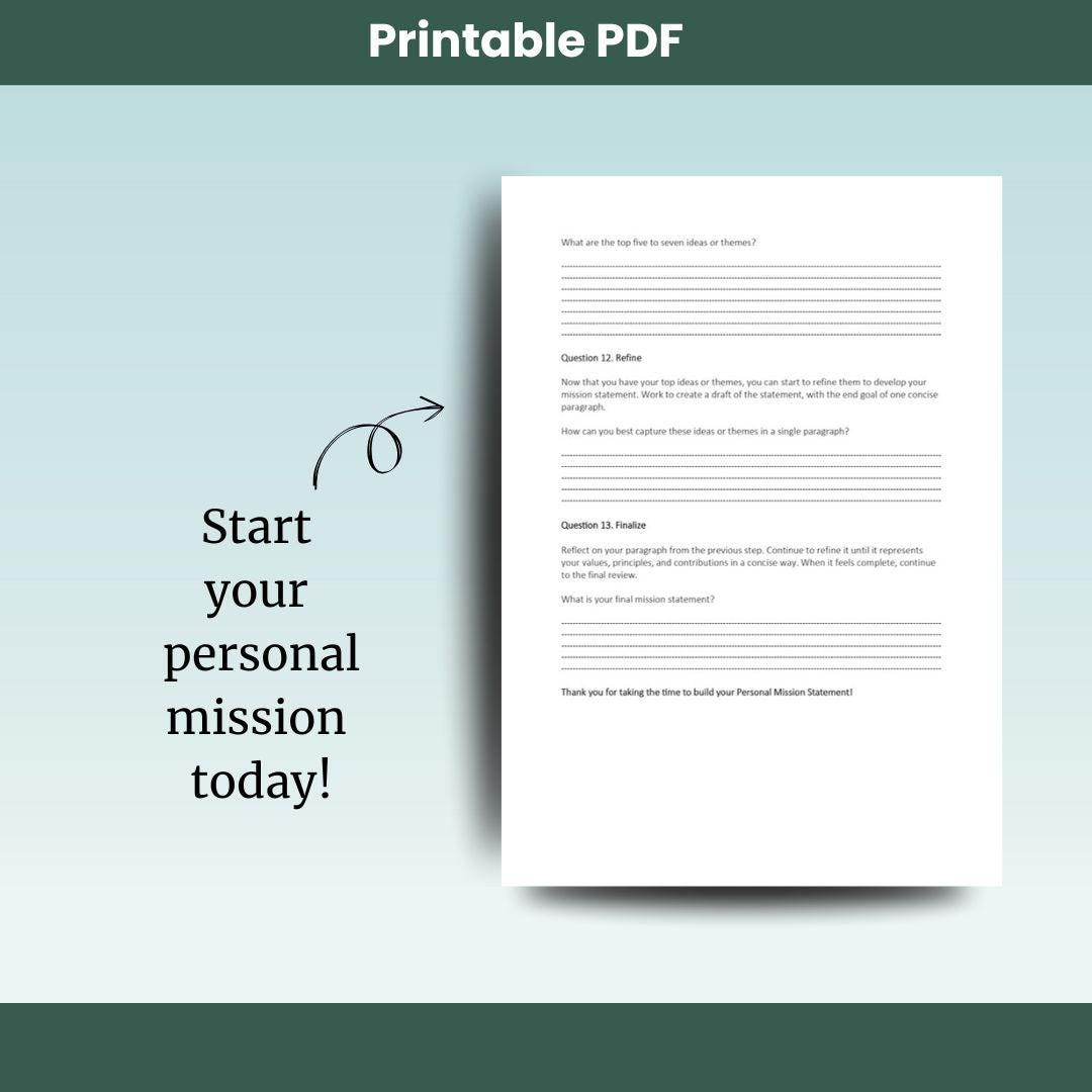 Personal Mission Statement Builder - Stephen Covey - the 7 Habits of ...