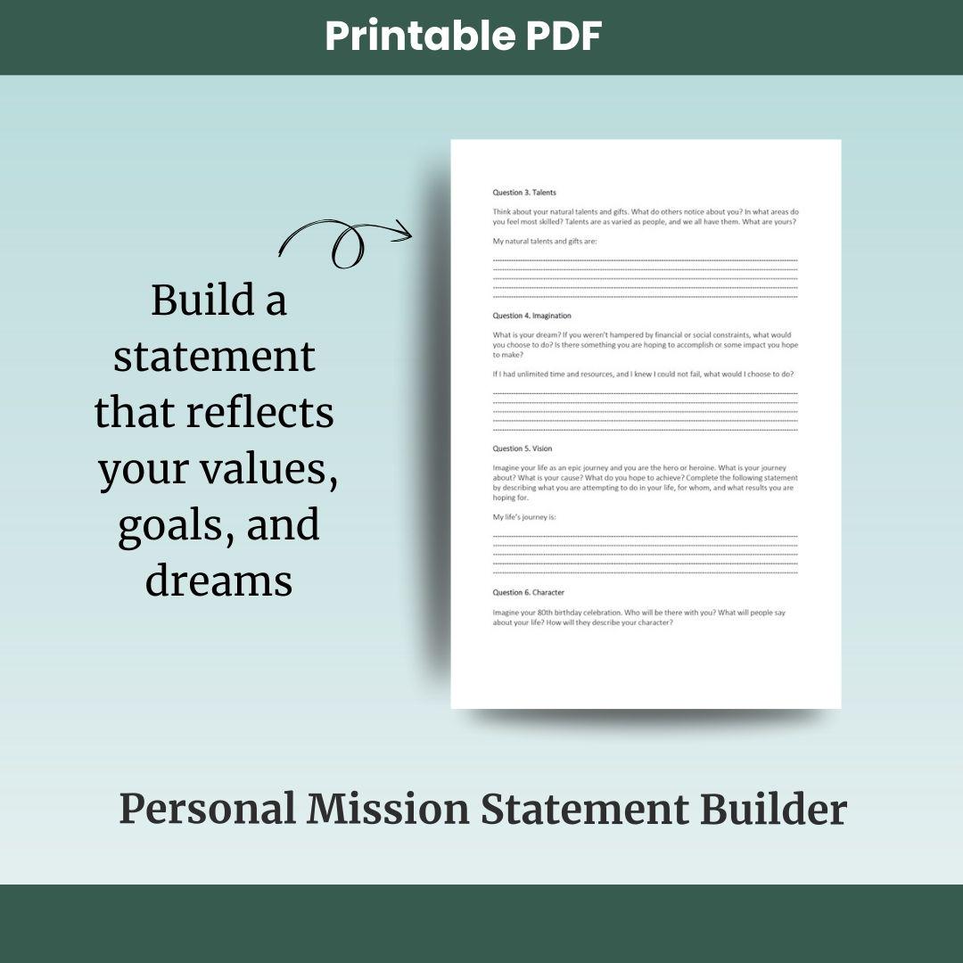 Personal Mission Statement Builder + the Weekly Schedule - Stephen ...
