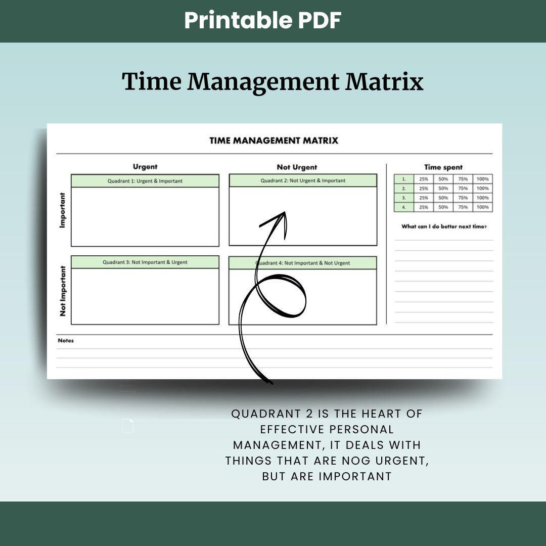 Time Management Matrix & Weekly Schedule: Stephen Covey Inspired ...