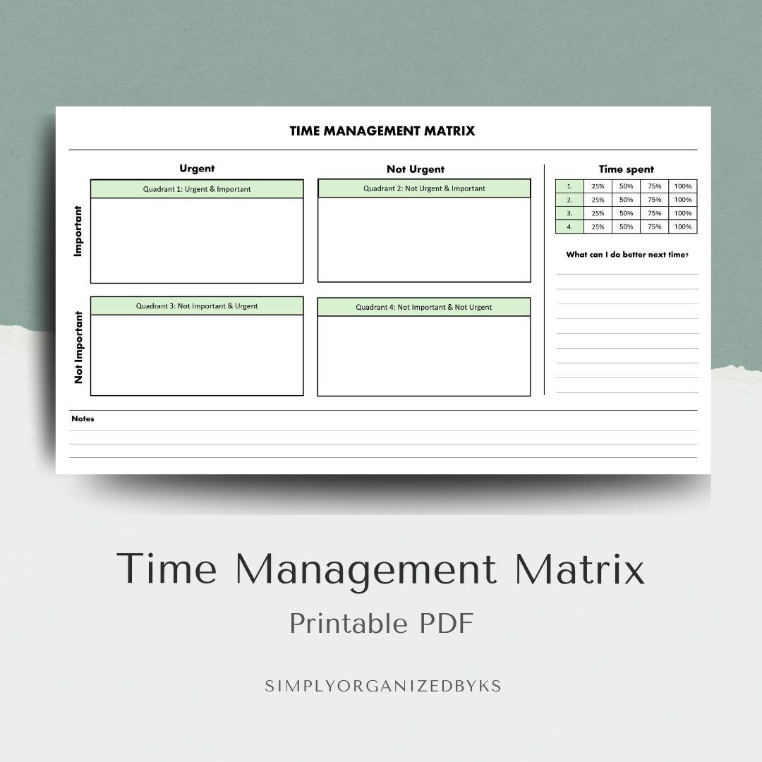 Time Management Matrix & the Weekly Schedule - Eisenhower Matrix ...