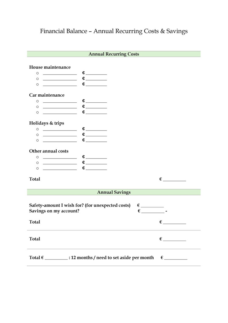 Financial Tracker Bundle Track Your Monthly & Annual Income, Expenses ...