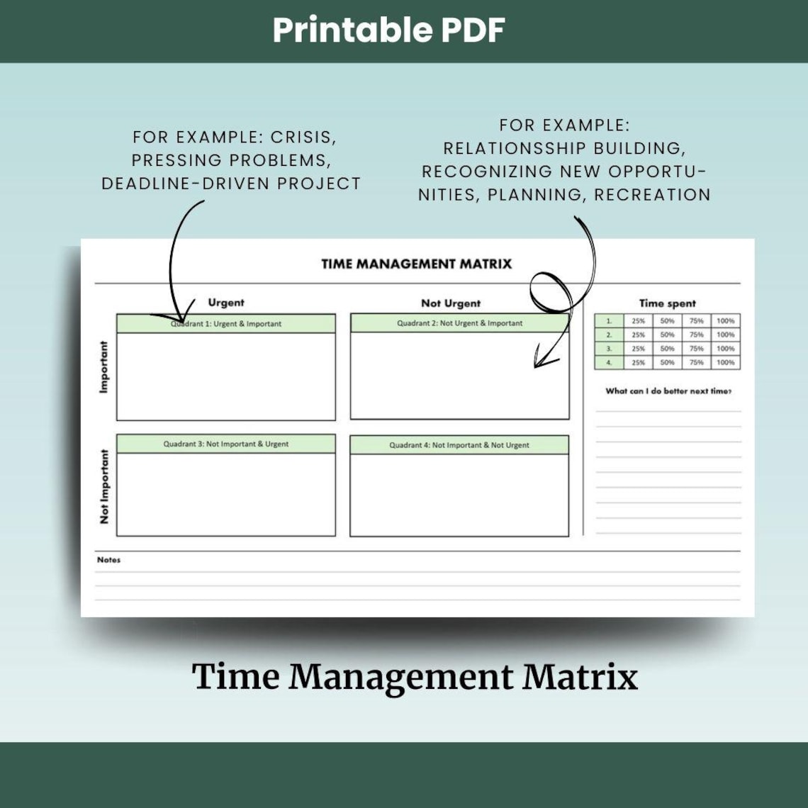 Time Management Matrix & the Weekly Schedule - Eisenhower Matrix ...