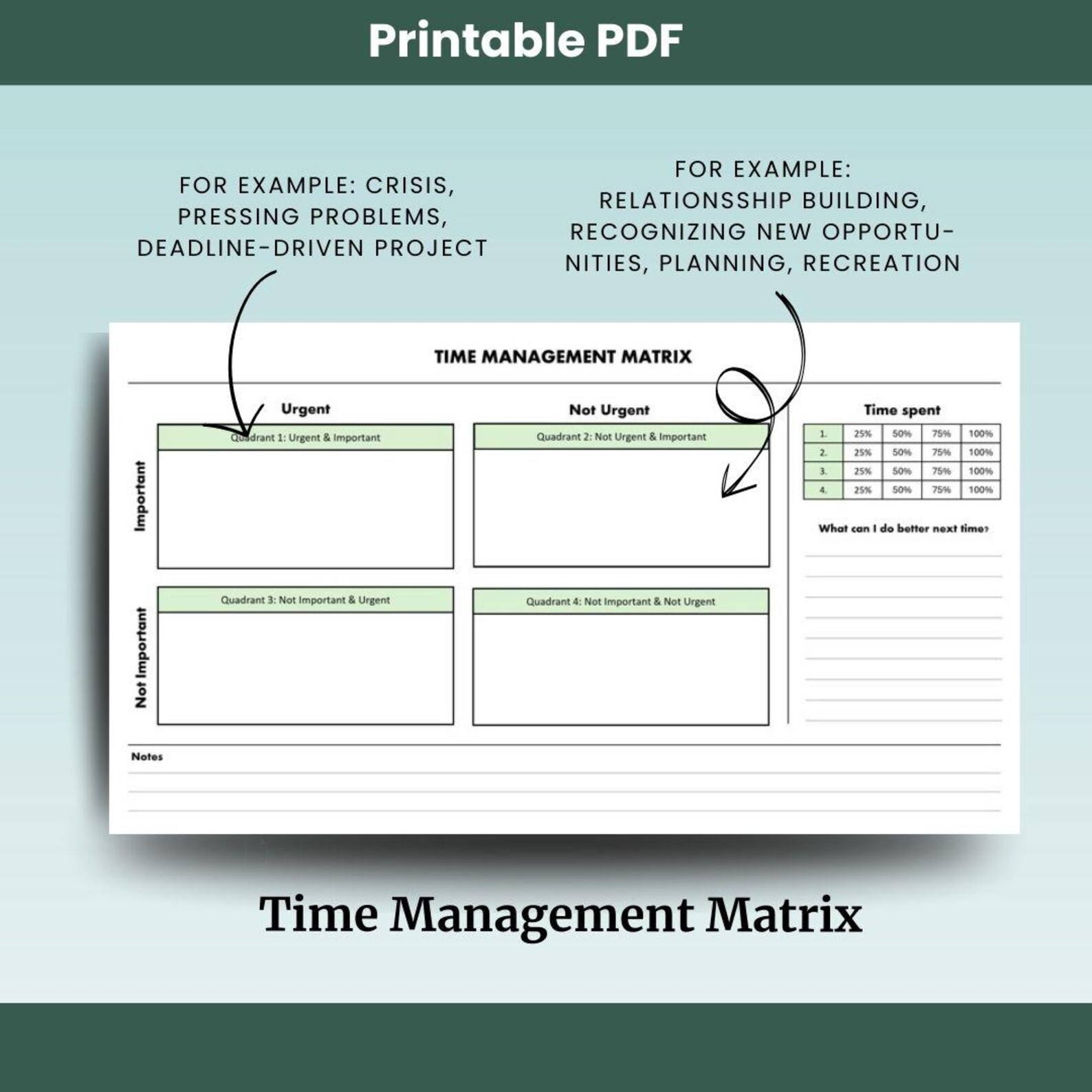 Time Management Matrix & Weekly Schedule: Stephen Covey Inspired ...