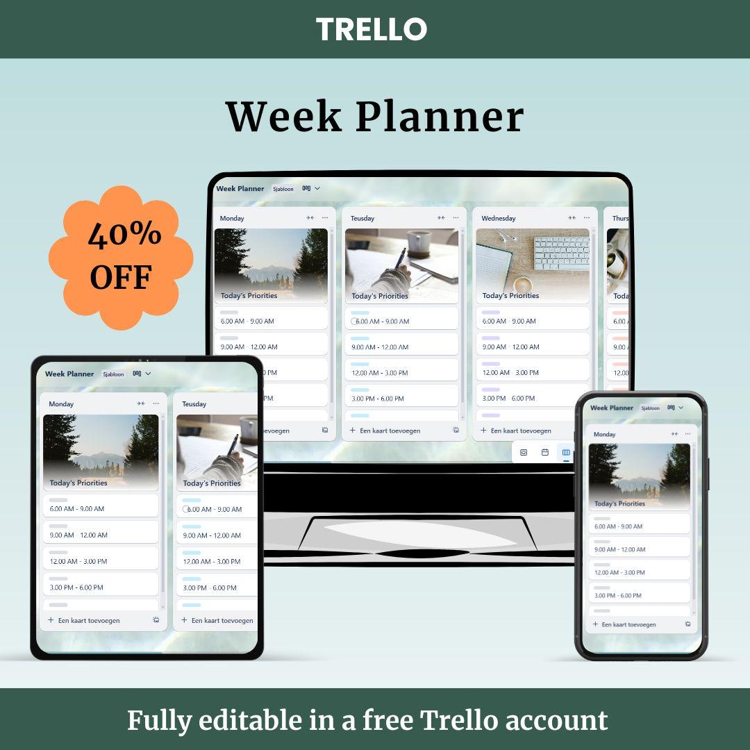 Trello Week Planner - Trello Template - Trello Boards - Trello Planner ...