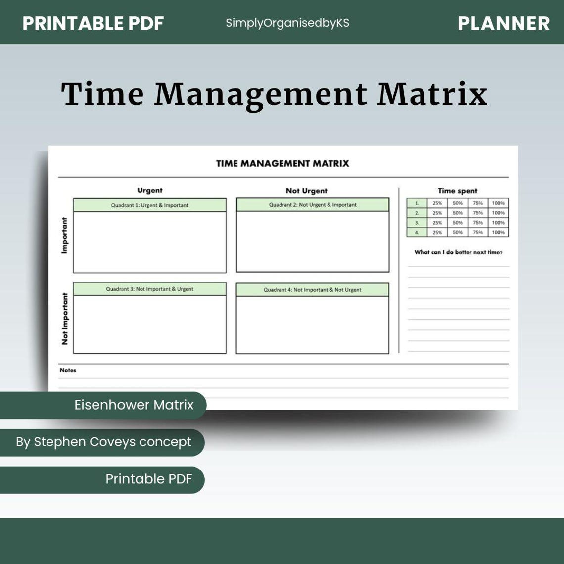 Time Management Matrix - Eisenhower Matrix - Stephen Covey - the 7 ...
